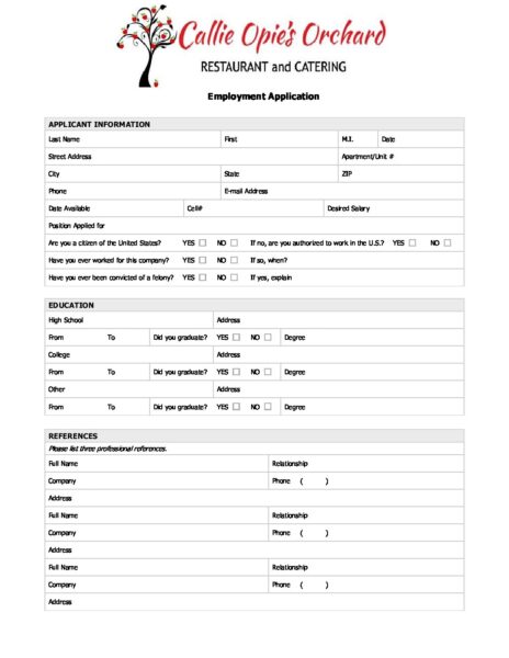 COO Employment Application 4-25-2023 | Callie Opie's Orchard